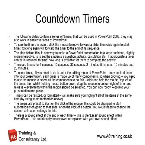 Countdown timers for power point | PPT