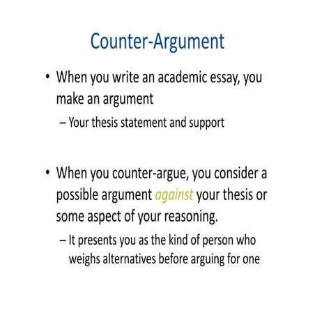 Counter-Argument | PPT