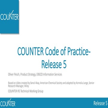 COUNTER Code of Practice Release 5 | PPT