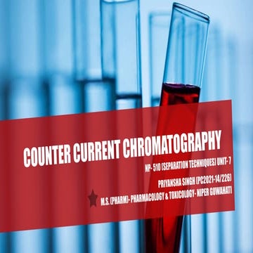 Counter current chromatography (unit- 7) priyansha singh notes | PPTX
