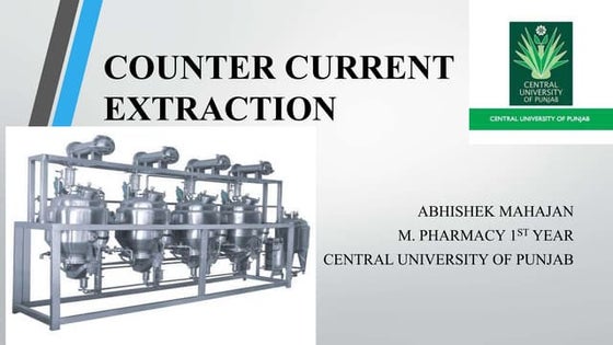 Counter current extraction | PPTX | Chemistry | Science