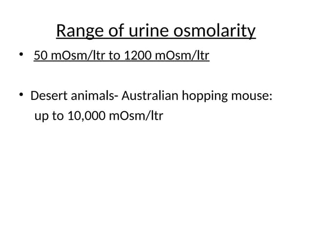 urine concentration and dilution | PPTX