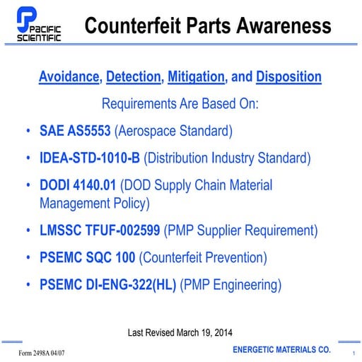 Counterfeit parts-awareness | PPTX