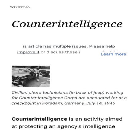 Counterintelligence wikipedia | PDF | Technology & Computing