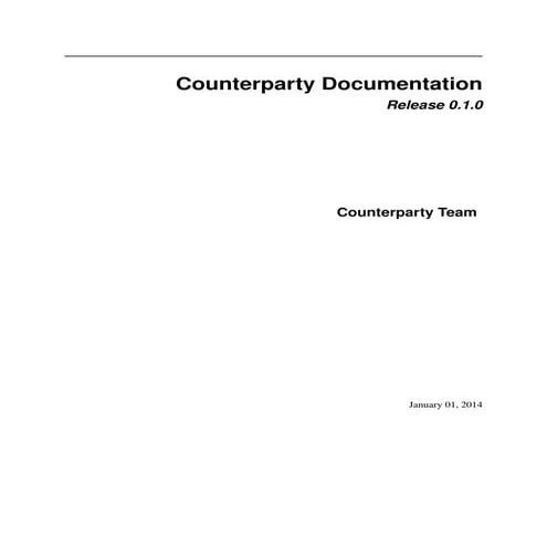 Counterparty | PDF