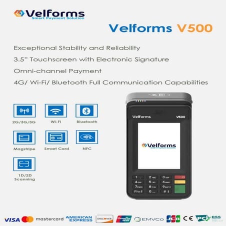 Counter POS Terminal V500 | Desktop Terminal V500 | Velforms | PDF