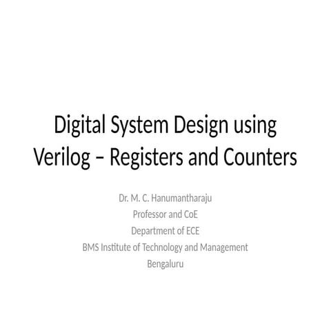 DLD: digital logic design counters and registers | PPTX