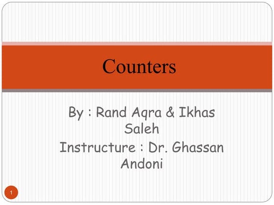 Logic Design - Chapter 8: counters | PPT