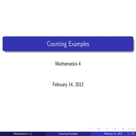 Counting examples | PDF | Style & Fashion