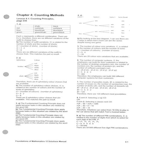 Counting methods solutions | PDF