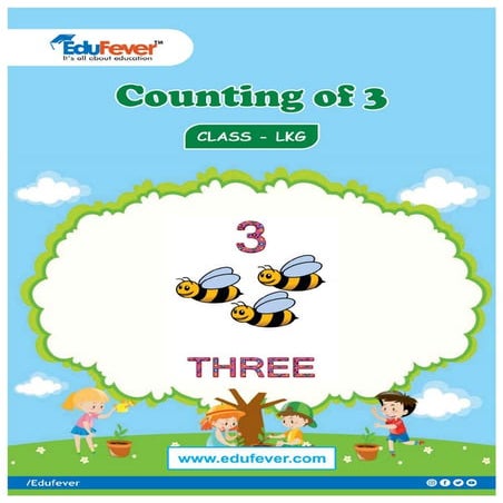 Counting of 3 - LKG Maths Worksheet | PDF