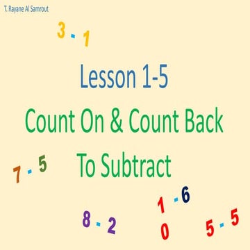 Count on and count back to subtract On a Number line | PPSX