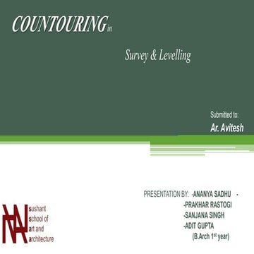Contouring in "Survey & Levelling". | PPTX