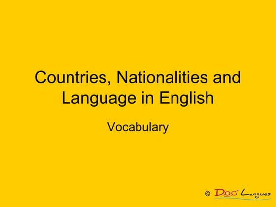 Countries And Nationalities 6 | PPT