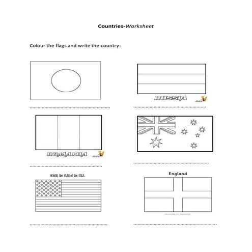 Countries worksheet | DOCX