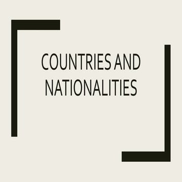 Countries and nationalities | PPT