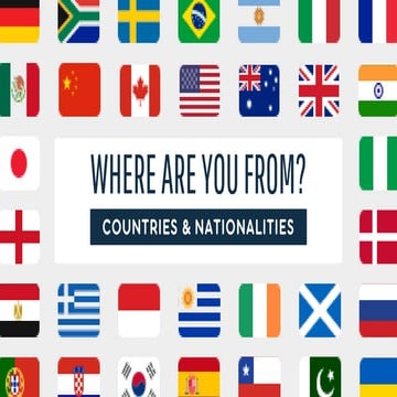 Countries and nationalities for English Learners | PPT
