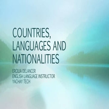 Countries, languages and nationalities | PPT