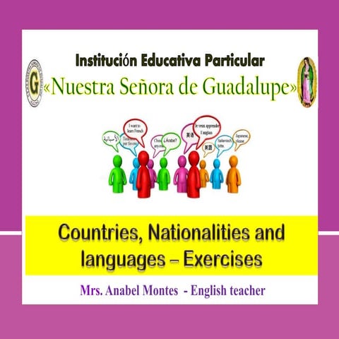 Countries, nationalities and languages – exercises | PPTX