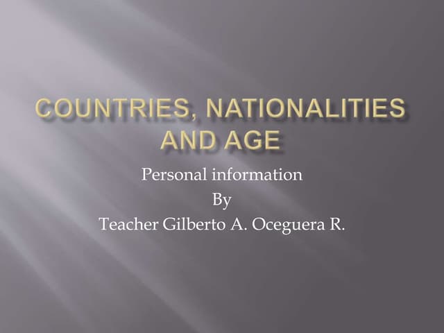 Famous people -countries and nationalities | PPT