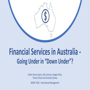 Country Analysis Australia Fintech Entry Conditions | PPTX