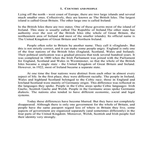 Country and geography summary | PDF