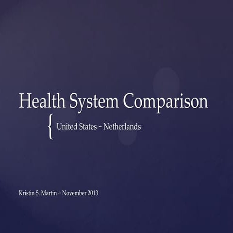 Compare and Contrast: US Health Care and the Netherlands Health Care | PPTX
