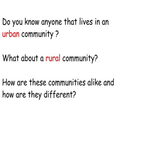 Community types: urban, rural and suburban. | PPT