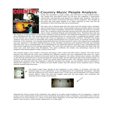 Country Magazine Analysis | DOCX