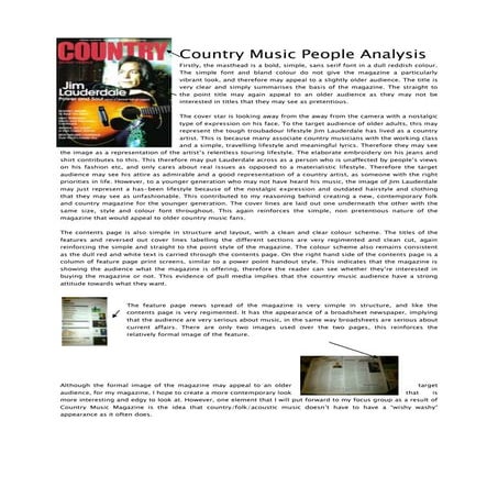 Country Analysis | DOCX | Country Music | Music