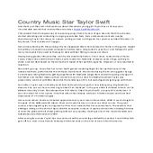 Country Music Star Taylor Swift.pdf | Country Music | Music