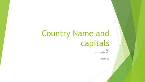 List of countries and capital cities around the world in english | DOCX
