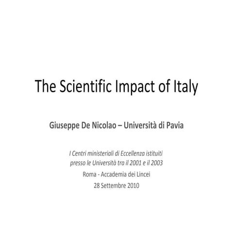 The Scientific Impact of Italy | PPT