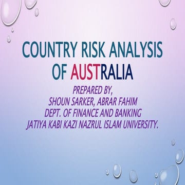 Country risk analysis of australia | PPTX
