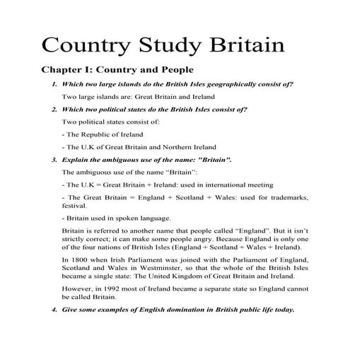 Country study britain | PDF