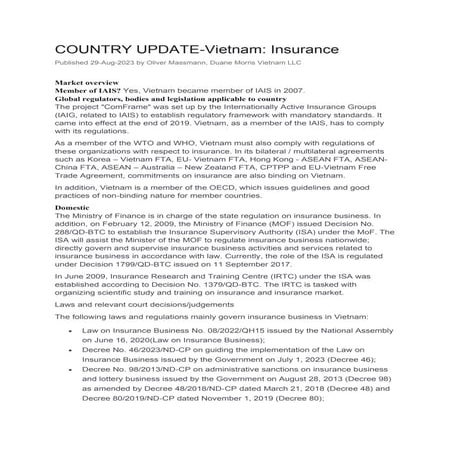Country Update Vietnam Insurance - updated | PDF