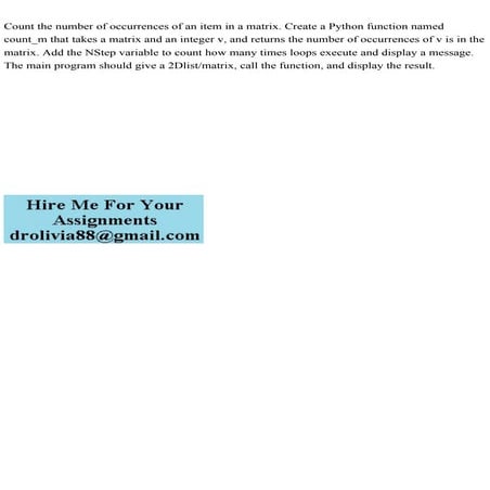 Count The Number Of Occurrences Of An Item In A Matrix Create A Pyt Pdf