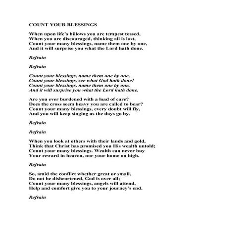 Count your blessings | DOCX