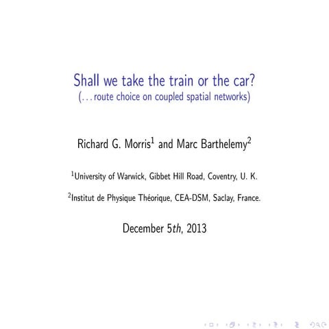 Transport And Routing On Coupled Spatial Networks Ppt