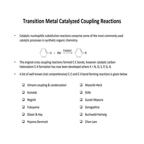 Coupling Reactions in Synthetic Organic Chemistry | PDF