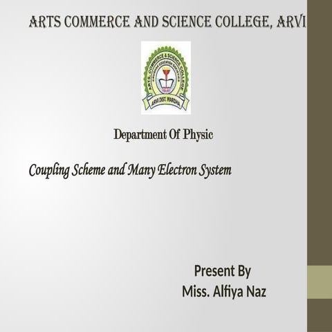 Coupling Scheme and Many Electron System | PPT