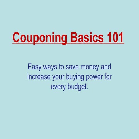 Couponing 101 | PPT