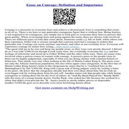Courage Essay Examples | PDF