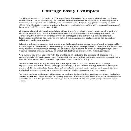 Courage Essay Examples | PDF