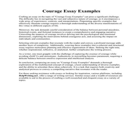 Courage Essay Examples. Definition essay about courage | PDF | Hobbies ...