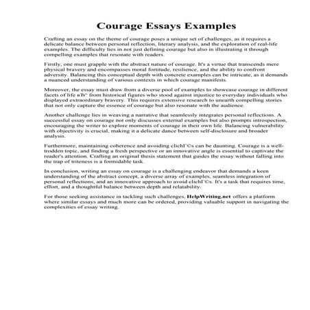 Courage Essays Examples | PDF