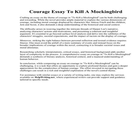 Courage Essay To Kill A Mockingbird | PDF
