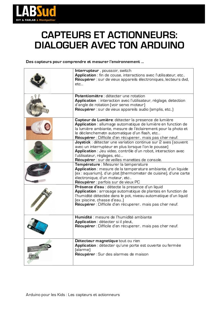 les actionneurs et les capteurs