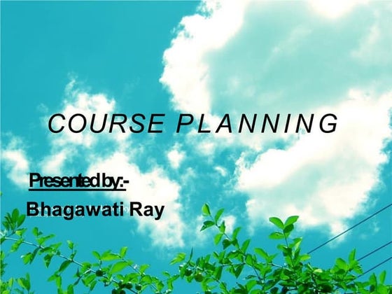 COURSE PLAN &UNIT PLAN | PPTX | College Planning | College Education