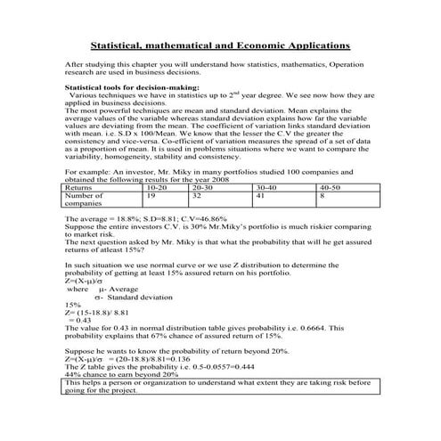 Statistical applications | PDF